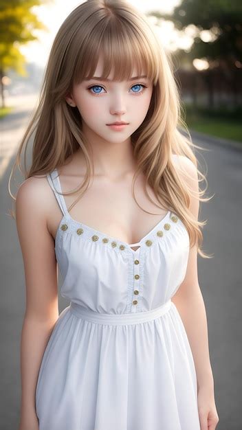 Premium Photo Cute Girl With Elegant Dress