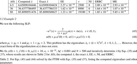 table 1 from accurate eigenvalues for the sturm liouville problems