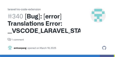 Bug Error Translations Error Vscodelaravelstartoutput