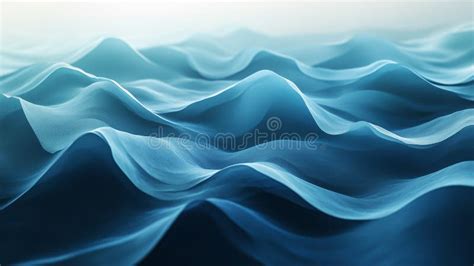 Dreamy Blue Wave Layers In Soft Gradient Flowing Across Image Stock Illustration Illustration