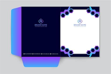 Premium Vector Geometric Triangular Design Style Presentation Folder