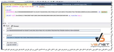 Database Hướng Dẫn Sử Dùng Hàm Compress Và Decompress Trong Sqlserver