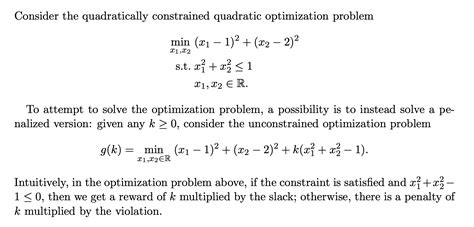 Solved Consider The Quadratically Constrained Quadratic