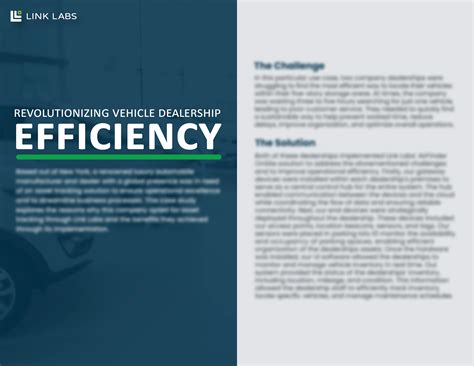 Manufacturing Process Efficiencies Use Case Brief Link Labs