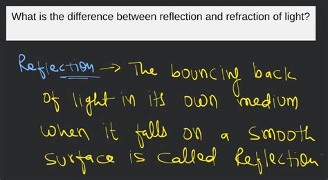 What Is The Difference Between Reflection And Refraction Of Light Filo