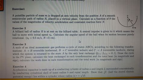 Solved Exercisel A Pointlike Particle Of Mass M Is Dropped Chegg