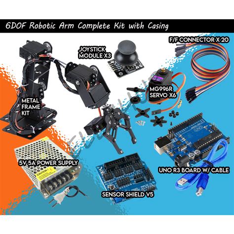 6dof Metal Robotic Arm Complete Kit For Stem And Engineering Courses Robotics Arm Lazada Ph