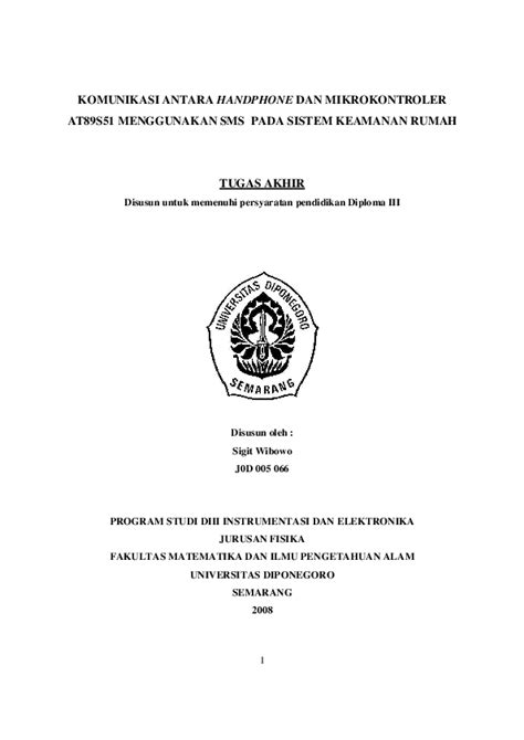 Pdf Komunikasi Antara Handphone Dan Mikrokontroler At89s51 Menggunakan Sms Pada Sistem