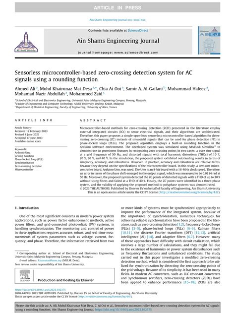 pdf sensorless microcontroller based zero crossing detection system
