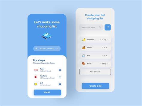 Shopping list app by Gerard Strič on Dribbble