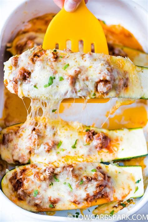 Easy Ground Beef Stuffed Zucchini Boats Low Carb Spark