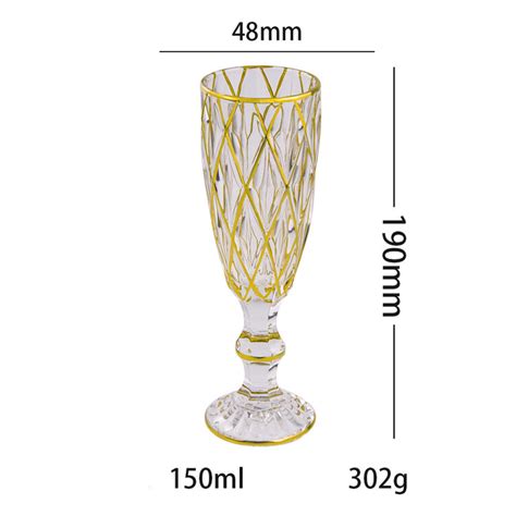 China Hand Painted Gold Rimmed Glass Crystal Classical Diamond Shape Gold Rimmed Drinking Wine