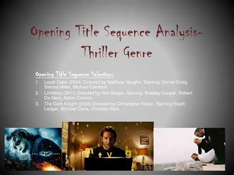 Ppt Opening Title Sequence Analysis Thriller Genre Powerpoint