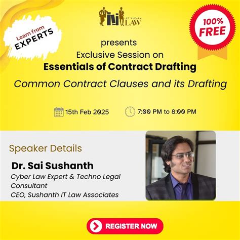 Session On Common Contract Clauses And Its Drafting By Lets Learn Law Legally Flawless