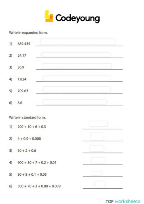 Basics Of Decimals Concept Hw Interactive Worksheet Topworksheets
