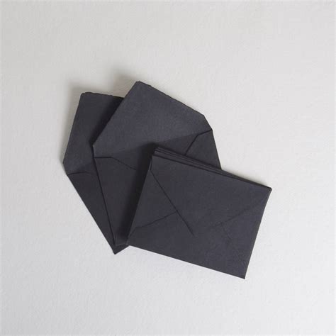 Black C6 300 Gsm Deckle Edge Envelopes Indian Cotton Paper Co