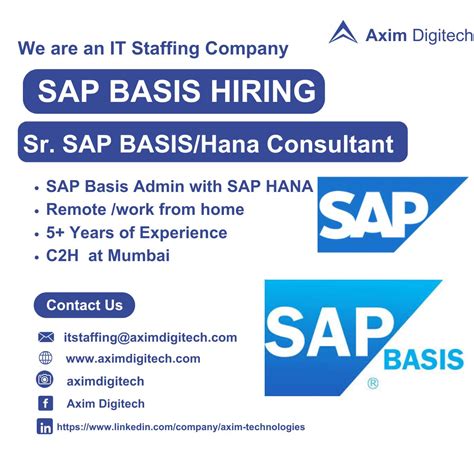Sapbasis Saphana Saps4hana Sapjobs Erpjobs Sapcontractjobs Sapbrim… Sai Navle