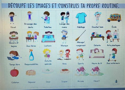 Pictogramme Et Tableau De Routine Vie De Famille