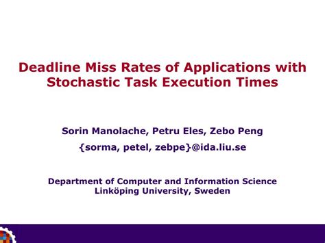 ppt deadline miss rates of applications with stochastic task execution times powerpoint