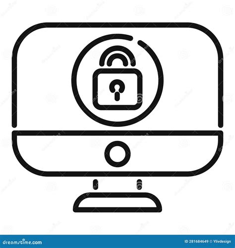 Computer SSL Certificate Icon Outline Vector Safe Data Stock Vector Illustration Of Padlock