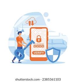 Otp Authentication Secure Verification One Time Password Stock Vector Royalty Free