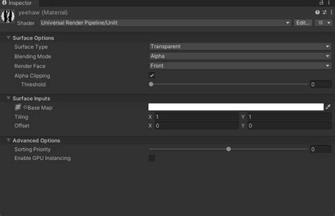 alpha clipping configuration issues unity engine unity discussions