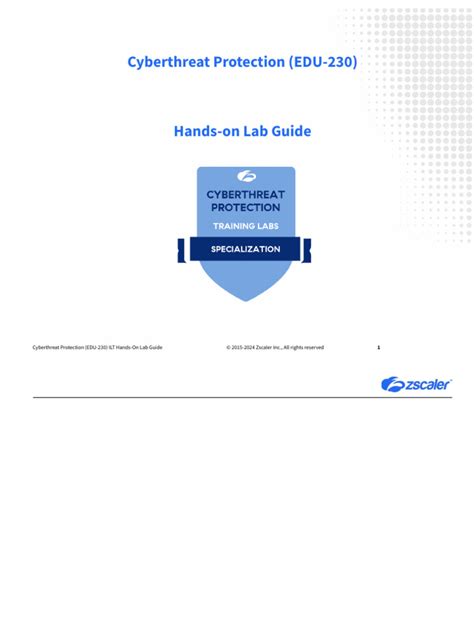 zscaler cyberthreat protection hands on lab guide 2024 pdf