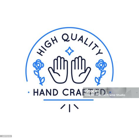 수제 라벨 배지 스티커 디자인 핸드메이드 트렌디 한 힙스터 라벨 공예 또는 독특한 제품 태그 소셜 미디어에 대한 로고 벡터 일러스트레이션 공예에 대한 스톡 벡터 아트 및