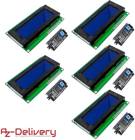 azdelivery hd44780 2004 lcd display azul modulo pantalla con interfaz