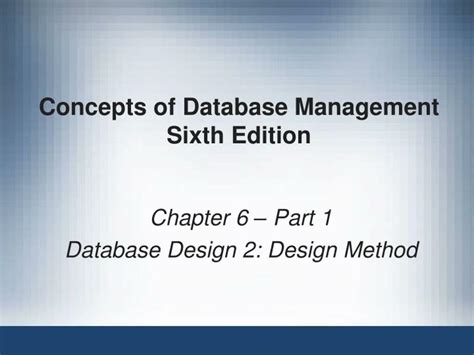 Ppt Concepts Of Database Management Sixth Edition Powerpoint Presentation Id 4014190
