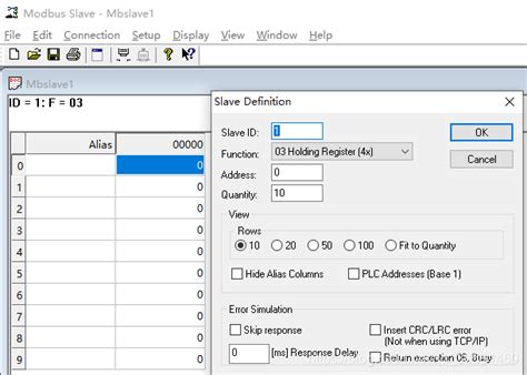 使用modbuspoll与modbus Slave进行tcp连接和串口连接modbus Slave Tcp Csdn博客