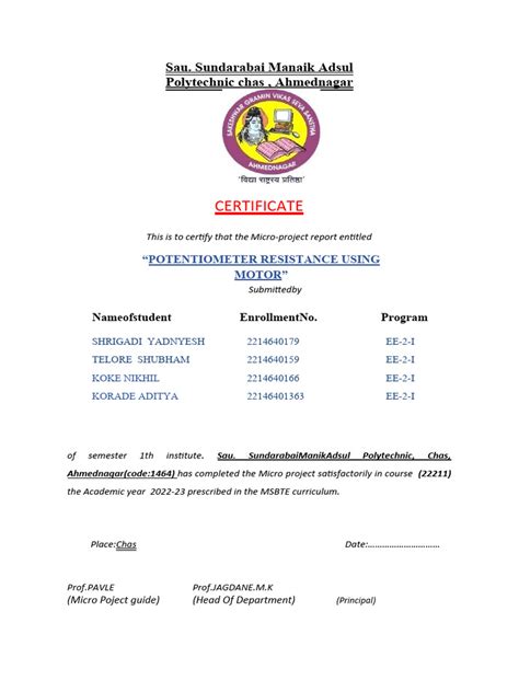 Physics Microproject Pdf Qualifications Vocational Education