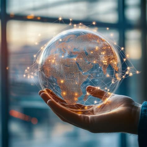 A Hand Holds A Glowing Globe With Connecting Lines Symbolizing Global