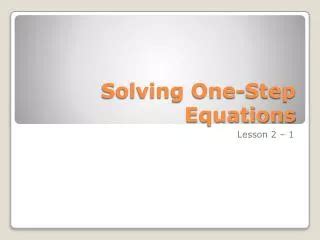 PPT Solving One Step Equations PowerPoint Presentation Free Download ID