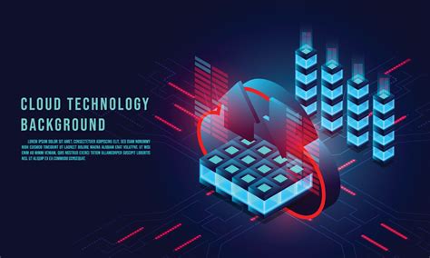 Cloud Data Storage 3d Isometric Infographic Illustration Landing Page Layout Vector Web