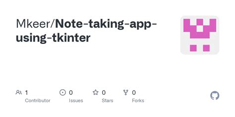 Github Mkeer Note Taking App Using Tkinter