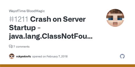 Crash On Server Startup Javalangclassnotfoundexception Wayoftime