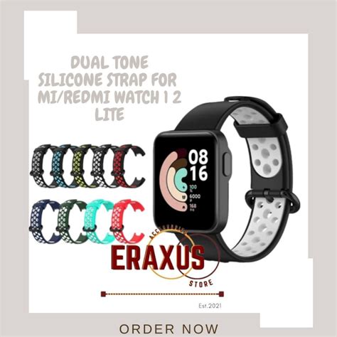Jual Eraxus Silicone Strap Sport Dual Tone For Xiaomi Mi Watch Lite Strap Sport Redmi