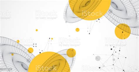 과학 기술 프리젠 테이션을위한 템플릿 와이어프레임 파동 플렉서스 스타일 배경 0명에 대한 스톡 벡터 아트 및 기타 이미지 0