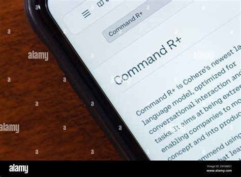 Website Of Command R Seen In An IPhone Command R Is A Powerful AI Model For Enterprise