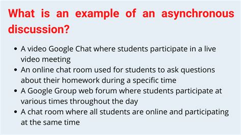 What Is An Example Of An Asynchronous Discussion
