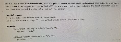 solved in a class named midternproblens write a public