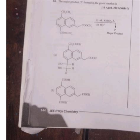 The major product 'P' formed in the given reaction is [10 April, 2023 (Sh..