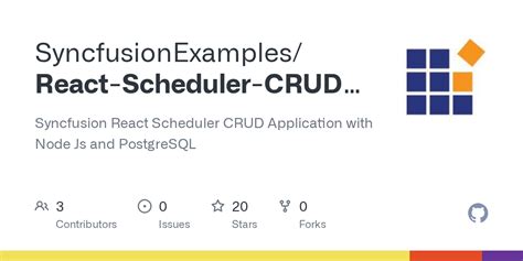 github syncfusionexamples react scheduler crud nodejs and postgresql
