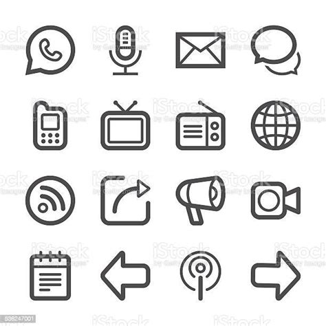 소셜 미디어 아이콘 세트 1 뇌졸중에는 시리즈 무료에 대한 스톡 벡터 아트 및 기타 이미지 무료 아이콘 전자메일 Istock