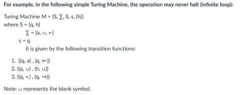 Solved For Example In The Following Simple Turing Machine Chegg