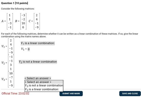 solved question 1 [10 points] consider the following