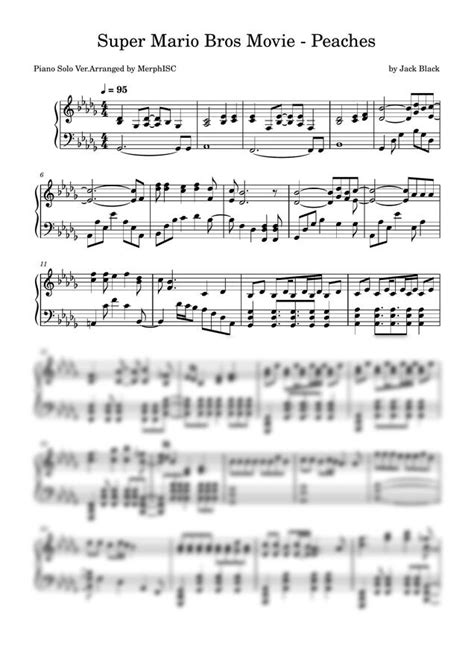 악보 슈퍼 마리오 영화 Peaches By Merphisc