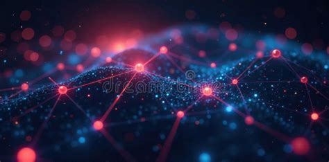 Abstract Glowing Network Nodes And Lines Forming Complex Connections Design Science Stock