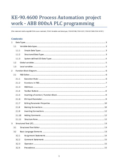 Pdf Ke 90 4600 Process Automation Project Work Abb 800xa Plc